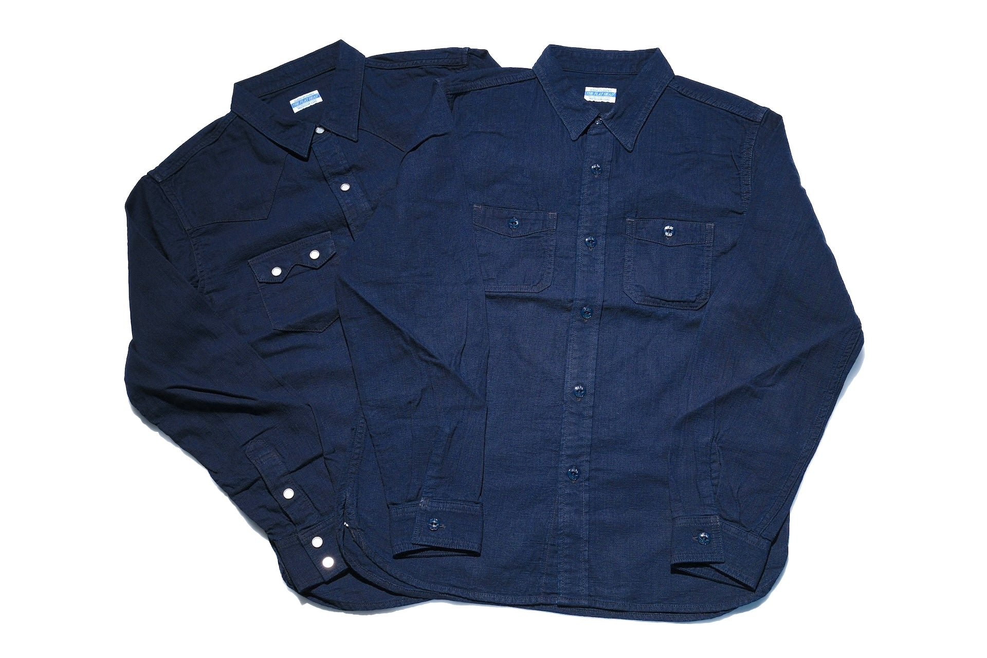 The Flat Head Indigo Dyed Selvage Dobby Shirt - CORLECTION