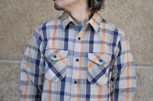 UES 14oz Heavyweight Selvage Flannel Workshirt (Desert Beige) - CORLECTION