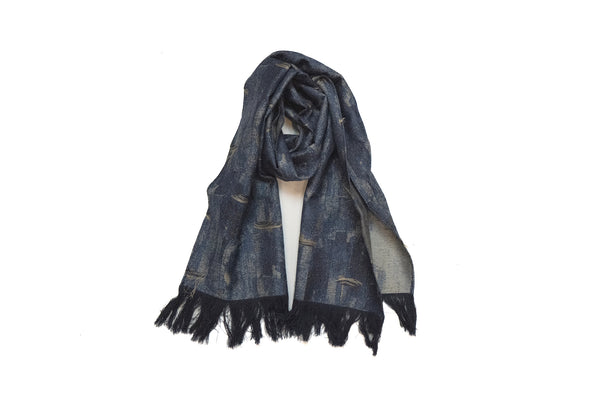 Pure Blue Japan 9oz "BORO Style" Jacquard Scarf - CORLECTION