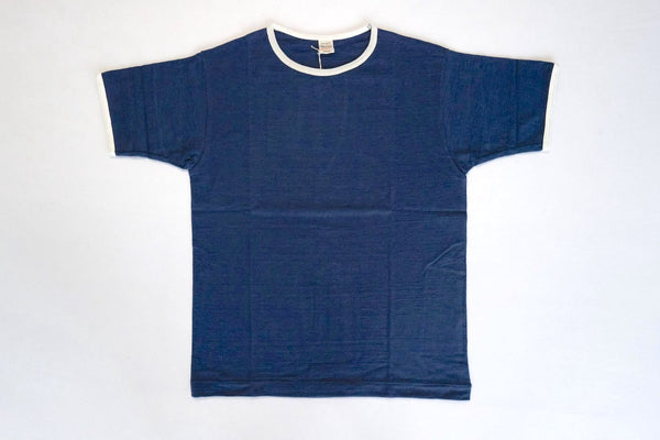 Warehouse 5.5oz "Ringer" Loopwheeled Tees (Navy X Cream) - CORLECTION